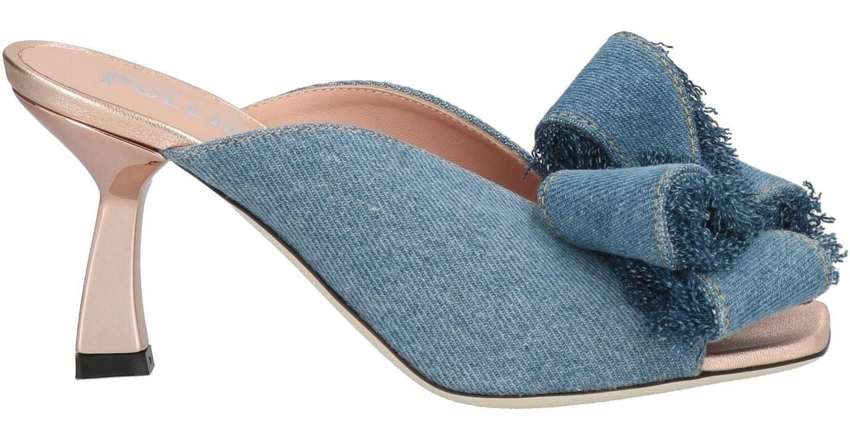 Pollini Sandals Cotton in Blue | Lyst