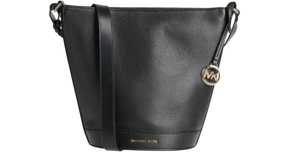 MICHAEL Michael Kors Pebbled Leather Zipper Bucket Bag in Black | Lyst