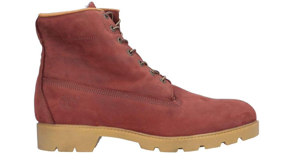 Timberland Leather Ankle Boots in Brick Red (Red) for Men - Lyst