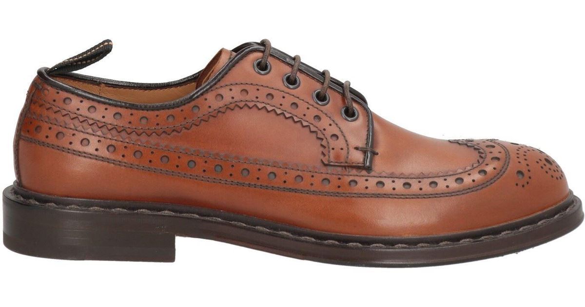 Fabi Tan Lace-Up Shoes Leather in Brown for Men | Lyst