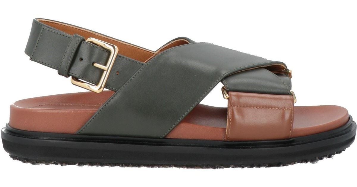 Marni Charcoal Sandals Leather in Gray | Lyst