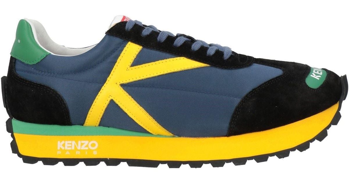 KENZO Sneakers Leather, Textile Fibers in Yellow for Men | Lyst