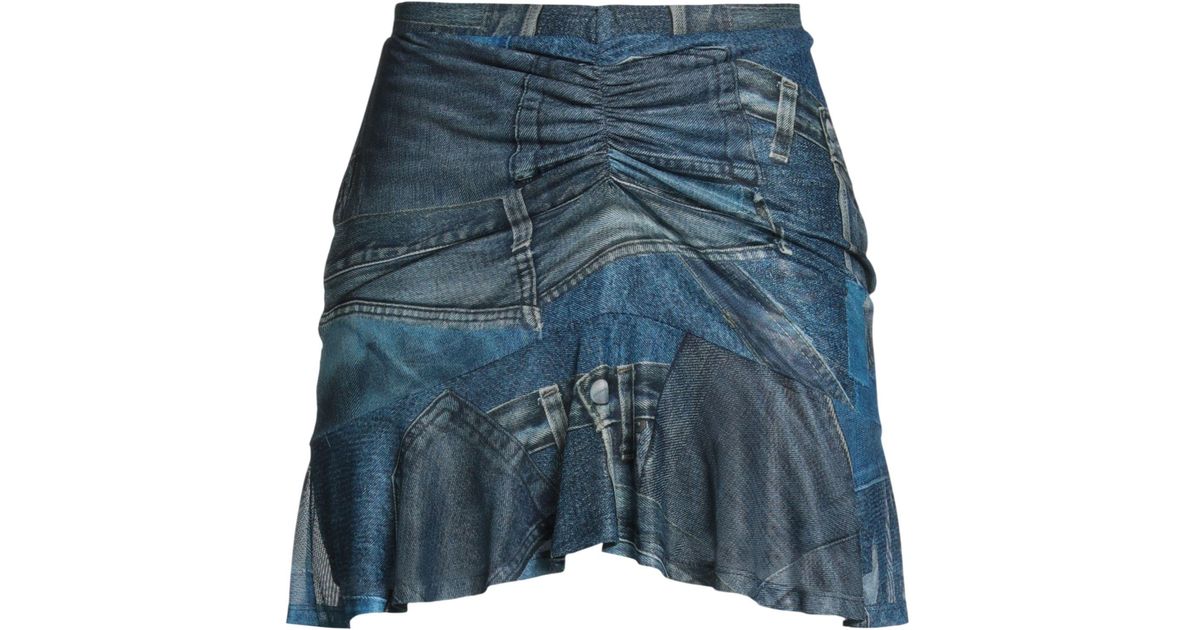 Miaou Mini Skirt in Blue | Lyst UK