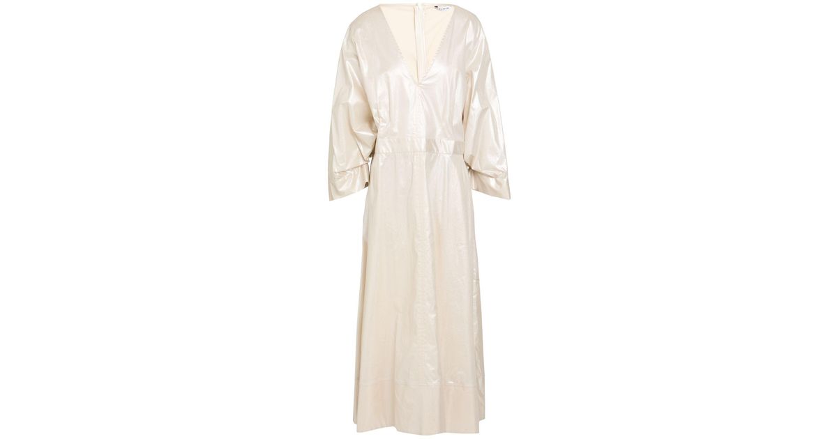Caliban Ivory Maxi Dress Cotton, Polyurethane, Elastane in Natural ...