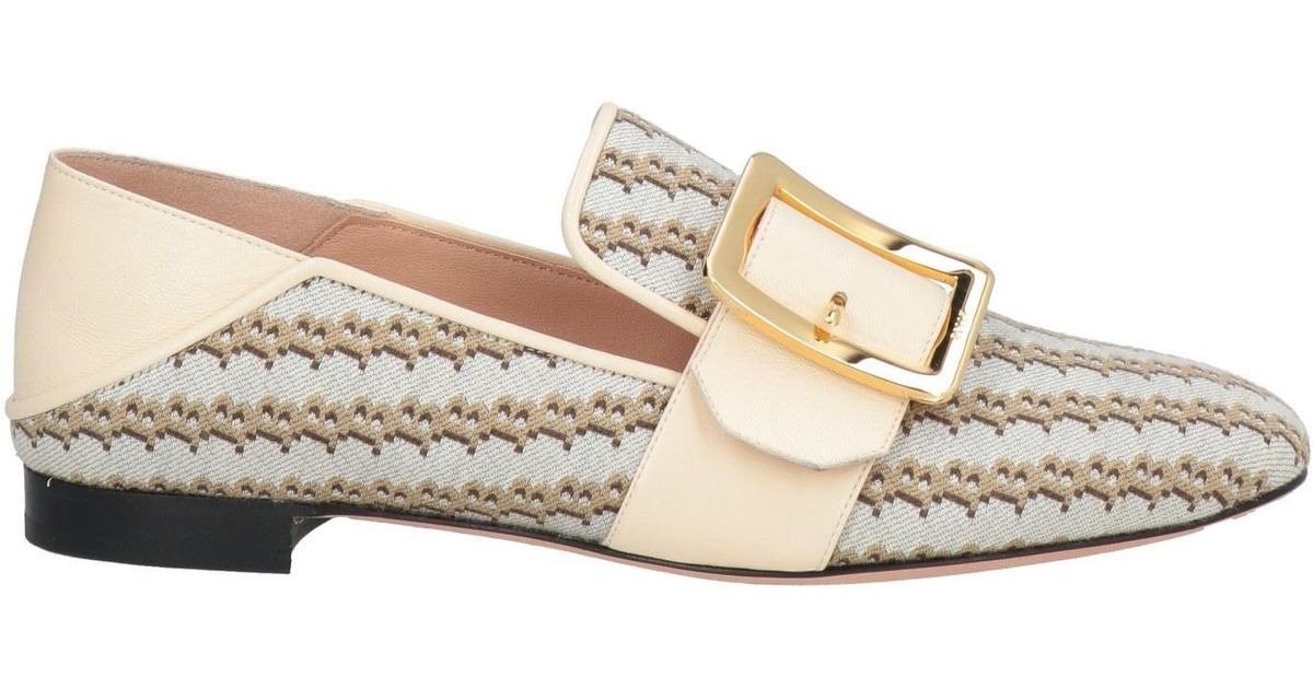 Bally Loafers Textile Fibers, Leather in White | Lyst