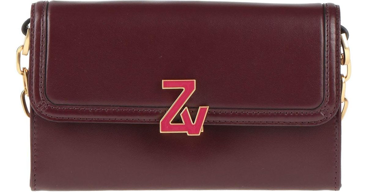 Zadig & Voltaire Plum Shoulder Bag Cow Leather in Red | Lyst