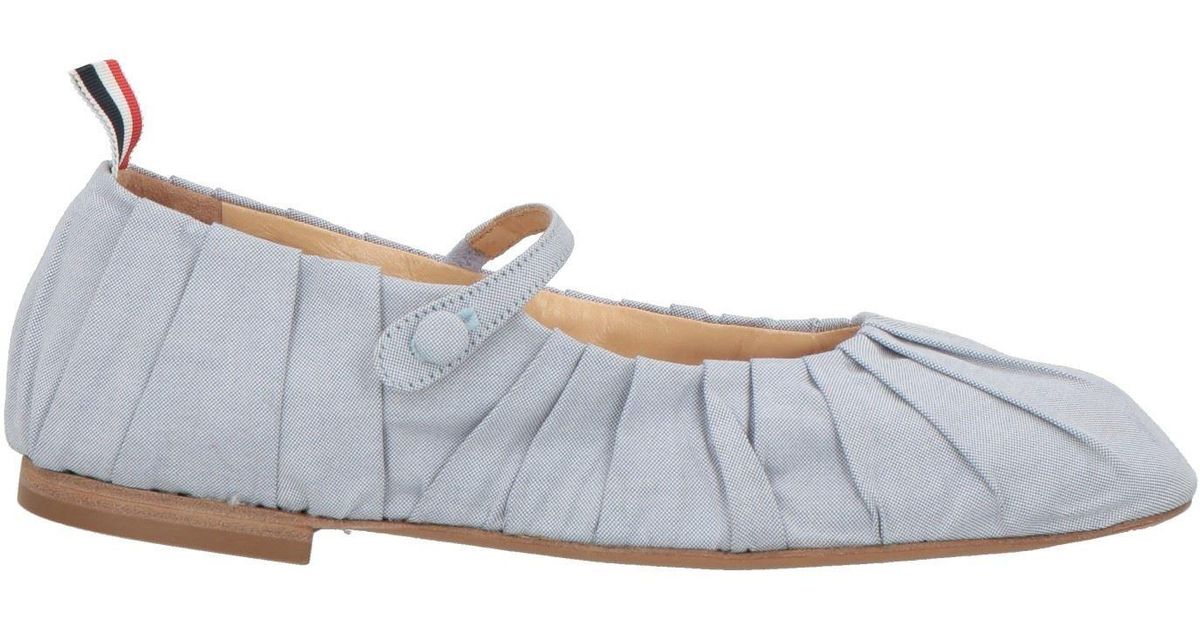 Thom Browne Sky Ballet Flats Textile Fibers in White | Lyst