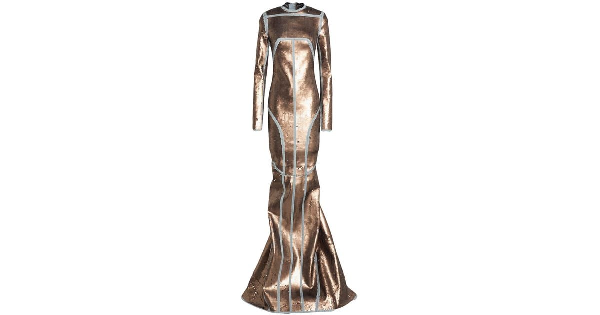 Rick Owens Maxi Dress Cotton, Elastomultiester, Rubber in Natural | Lyst UK
