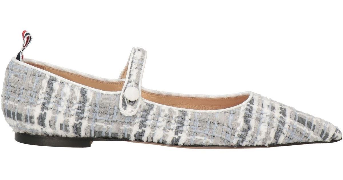 Thom Browne Ballet Flats Textile Fibers in White | Lyst
