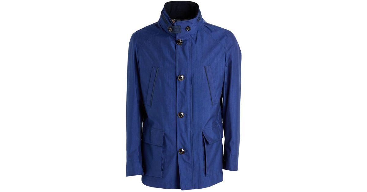 Tombolini Jacket Cotton, Wool, Silk in Blue for Men | Lyst