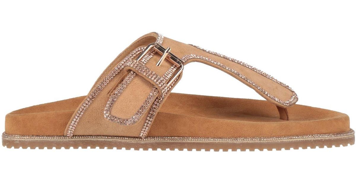 Studio Moda Sand Thong Sandal Leather, Textile Fibers in Brown | Lyst