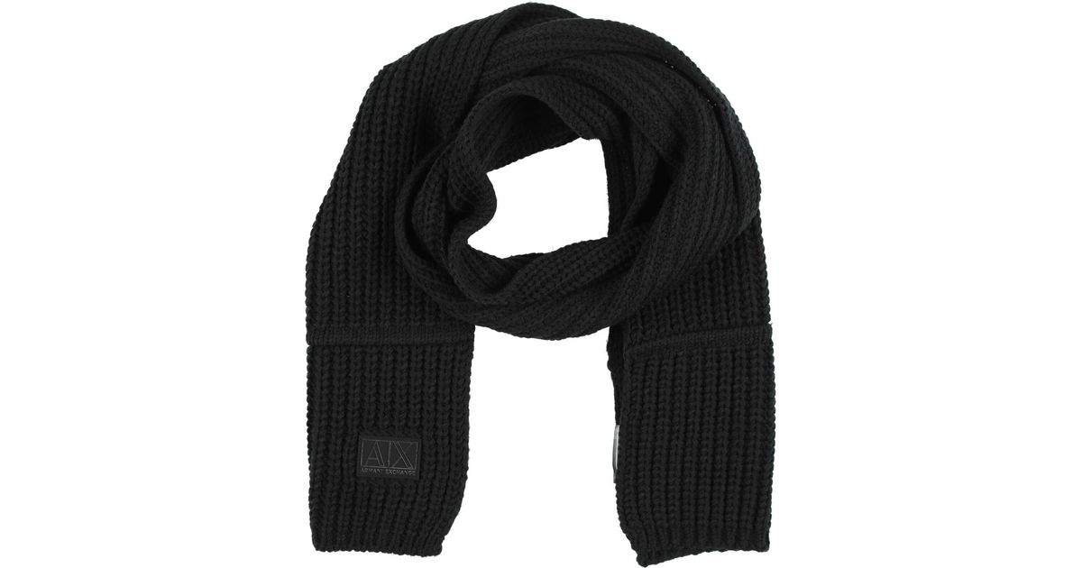 ARMANI EXCHANGE Scarf Wool, Acrylic in Black for Men | Lyst UK