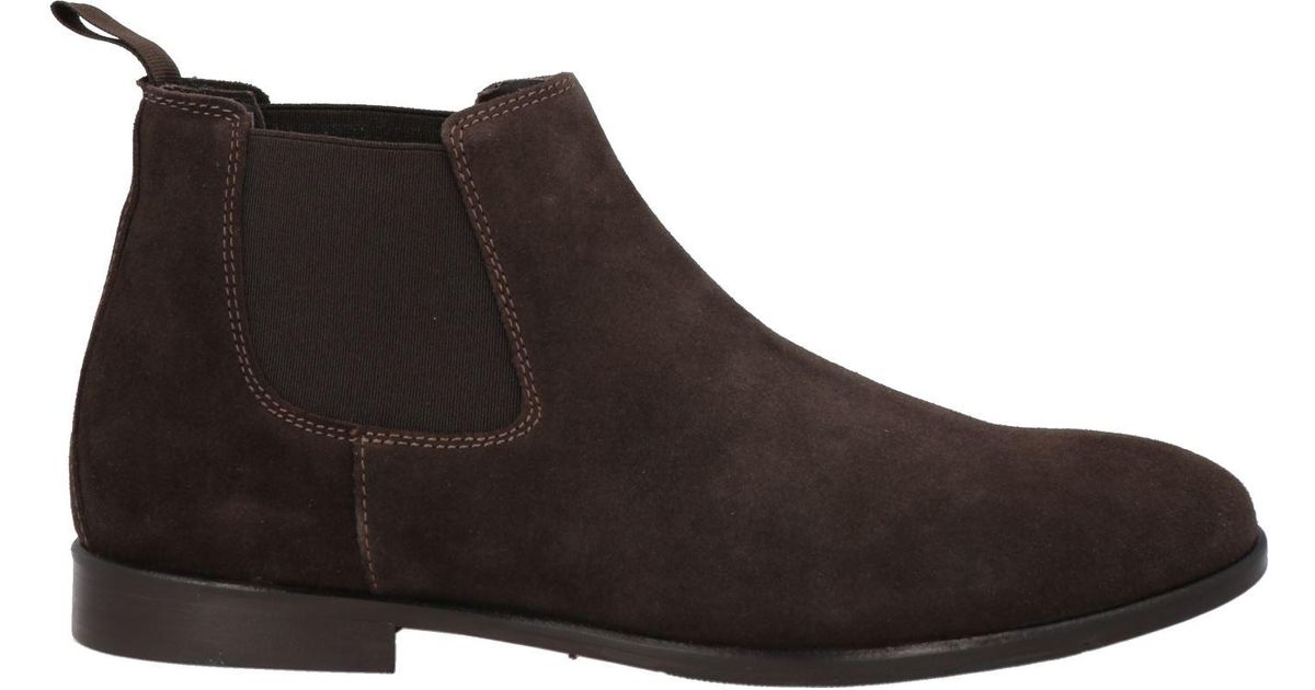 LUCA CARACCIOLO Dark Ankle Boots Leather in Brown for Men | Lyst