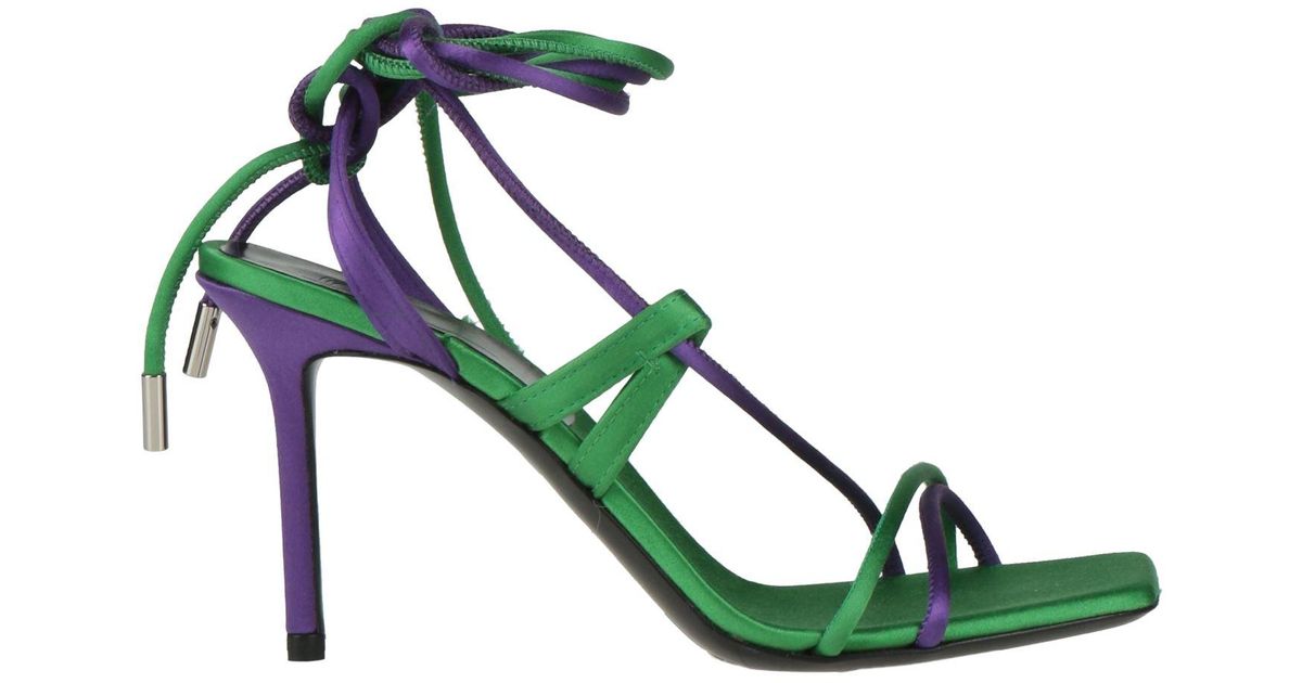 Cesare Paciotti Sandals Textile Fibers in Green | Lyst
