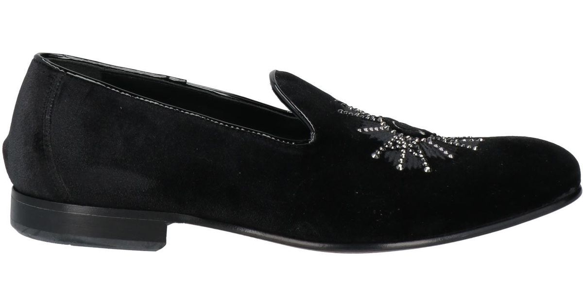 MICH SIMON Loafers Textile Fibers, Leather in Black for Men | Lyst