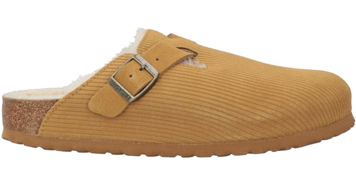 Birkenstock Mustard Mules & Clogs Shearling in Brown | Lyst