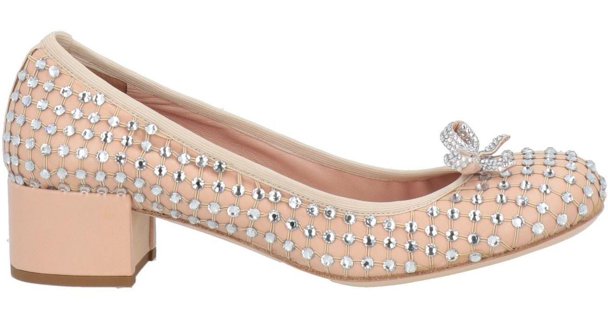 Rene Caovilla Blush Pumps Leather, Textile Fibers in Pink | Lyst