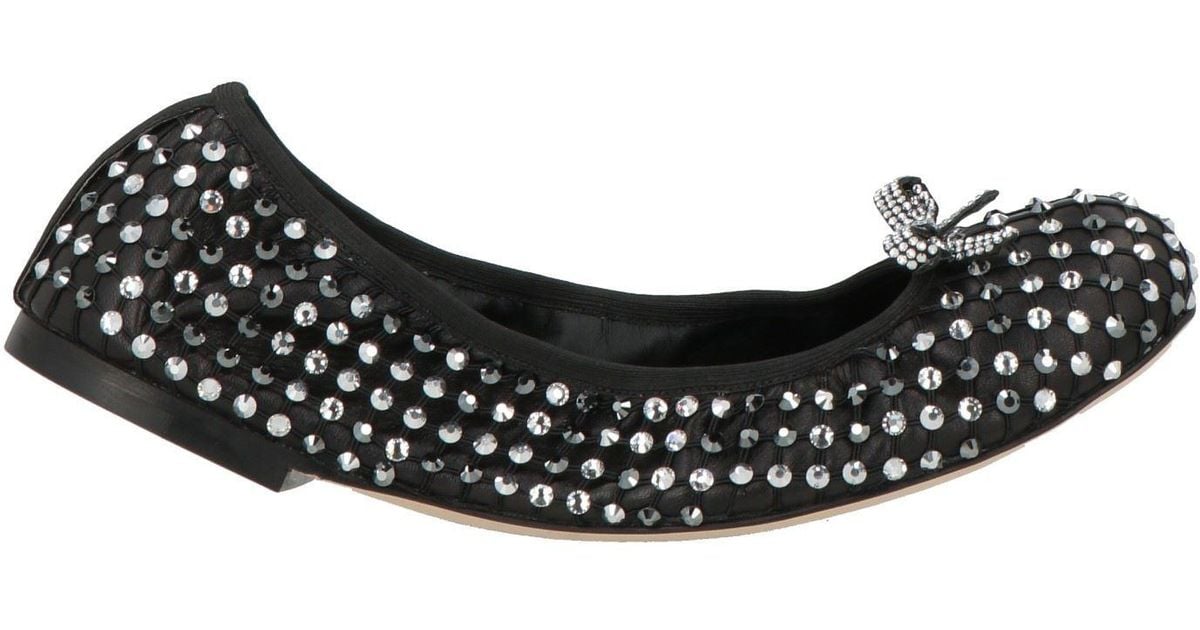 Rene Caovilla Ballet Flats in Black | Lyst UK