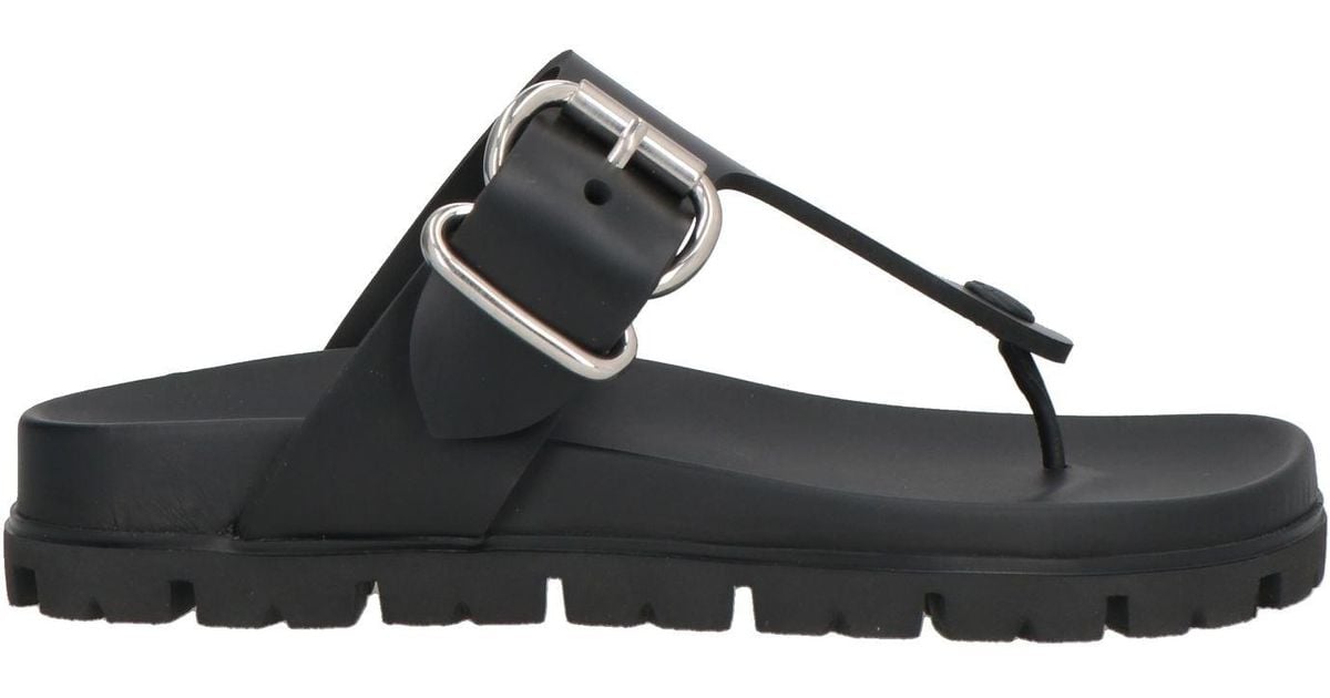 Prada Thong Sandal Textile Fibers in Black | Lyst