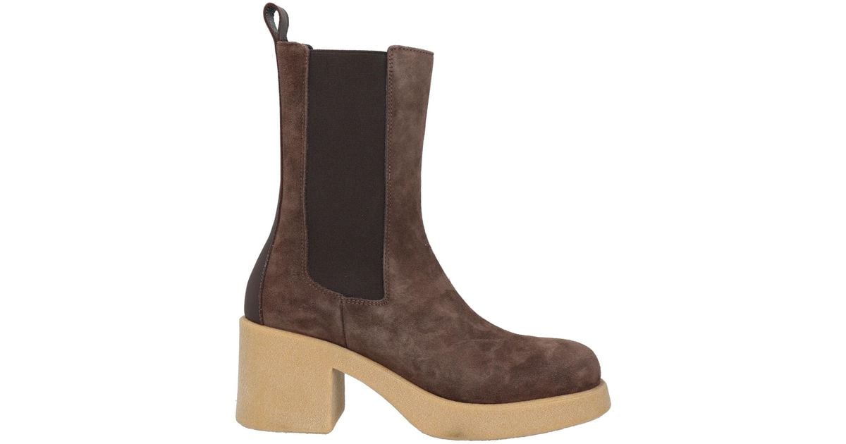 OA non-fashion Dark Ankle Boots Leather in Brown | Lyst