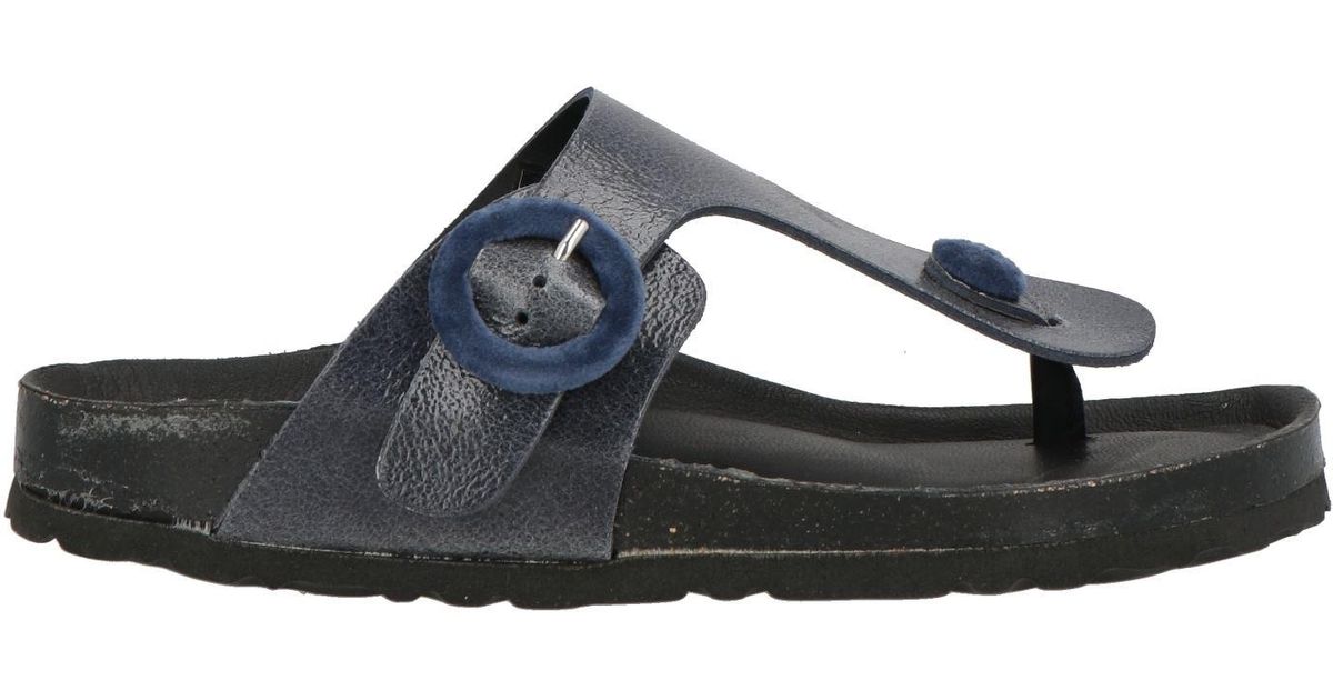 BIO.LAB Midnight Thong Sandal Leather in Blue | Lyst