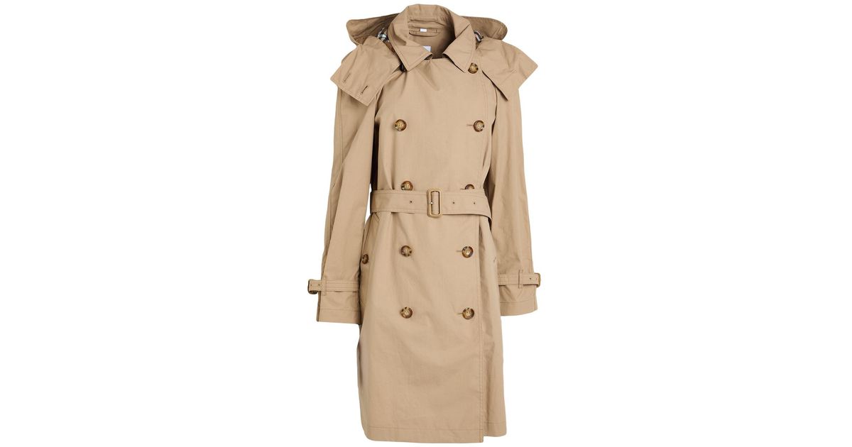 Burberry Overcoat & Trench Coat Cotton in Natural | Lyst UK
