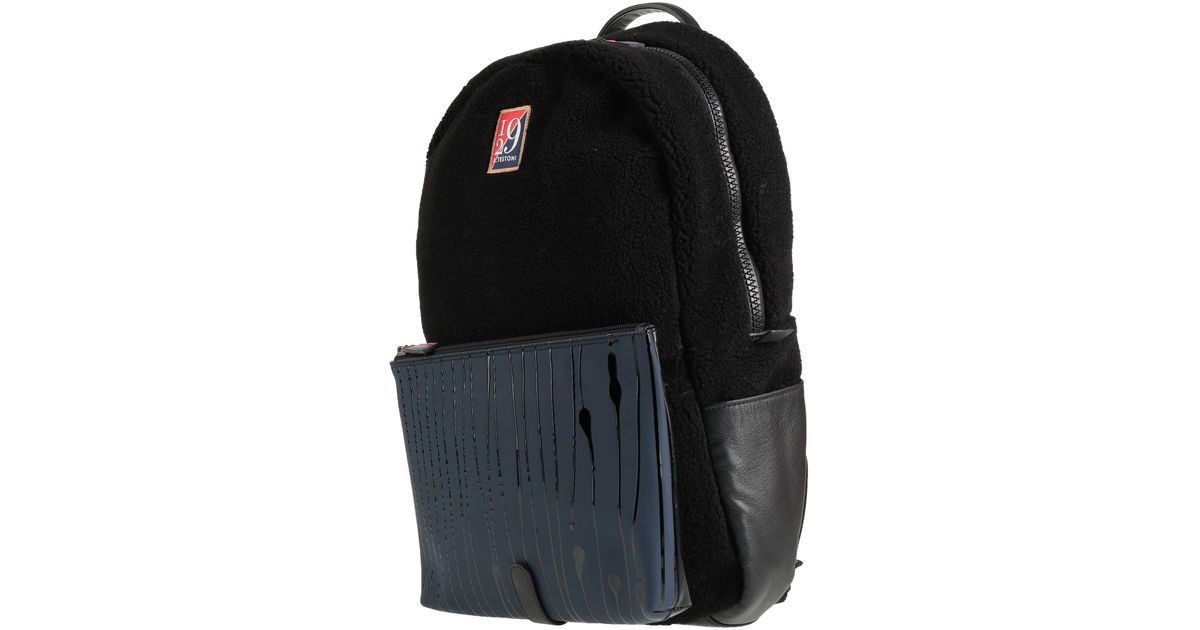 I29 A.TESTONI Backpack Textile Fibers, Soft Leather in Black for Men ...