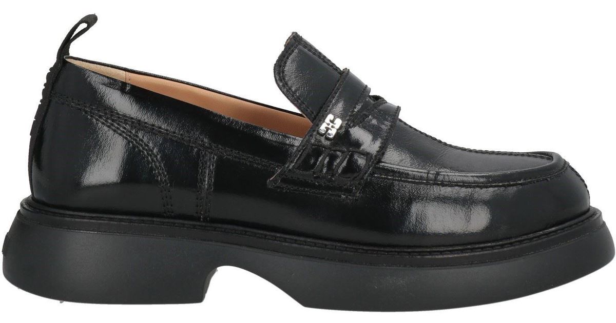 Ganni Loafers Textile Fibers in Black | Lyst