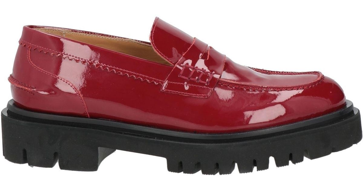 Anna F. Brick Loafers Leather in Red | Lyst