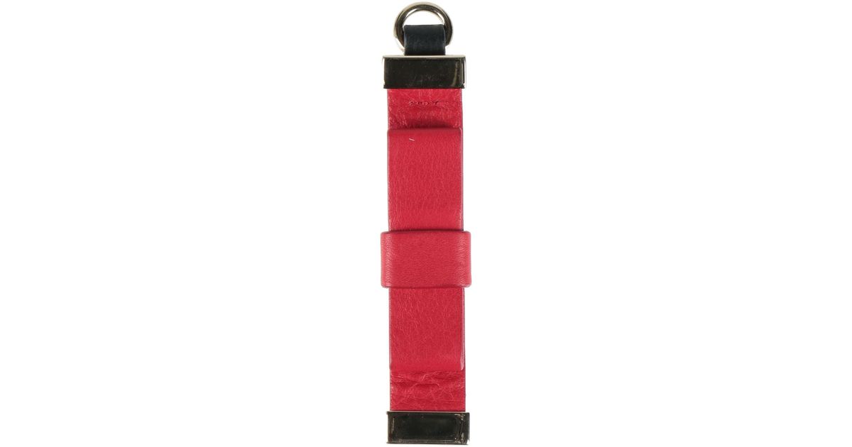 Red(V) Key Ring Leather, Metal in Red | Lyst