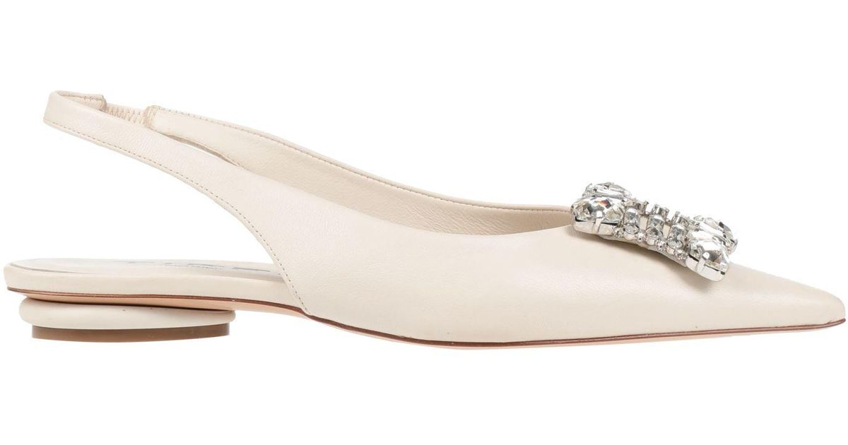 Tiffi Ivory Ballet Flats Leather in Natural | Lyst