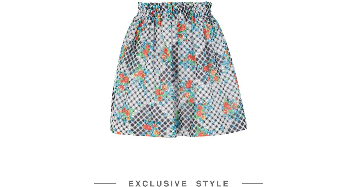 CATERINA GATTA x YOOX Mini Skirt Silk in Blue | Lyst