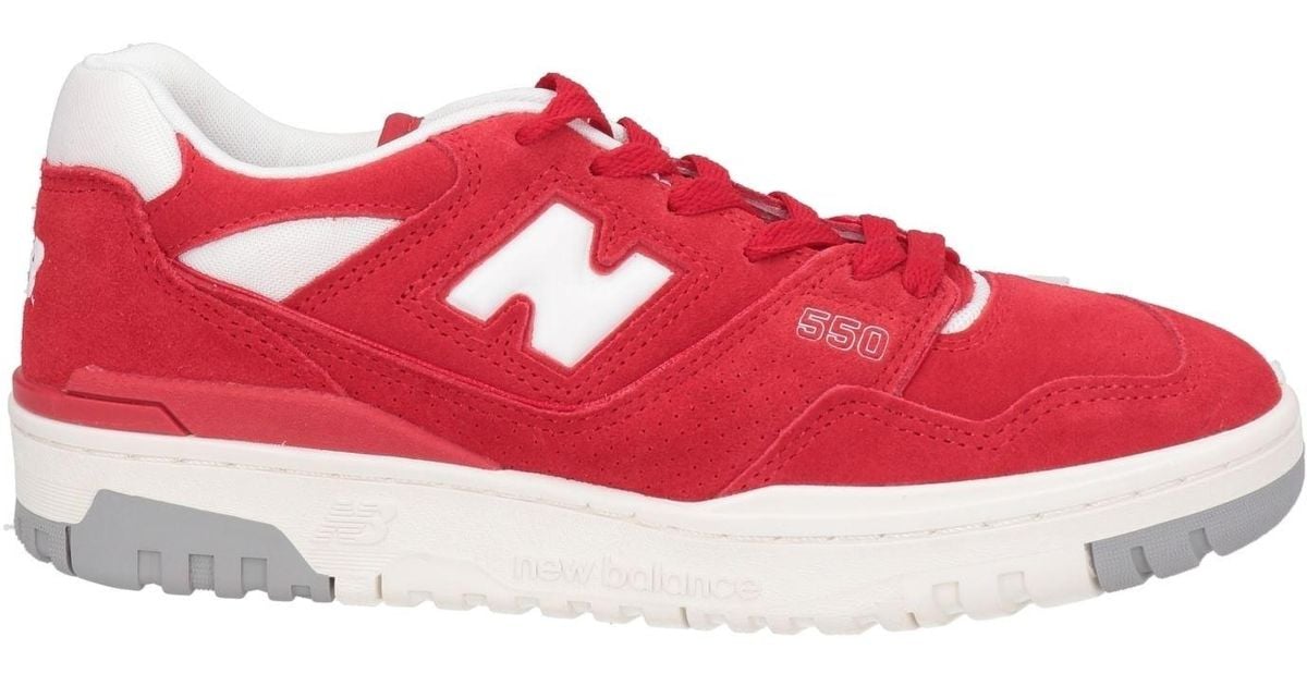 New Balance Sneakers Leather, Textile Fibers in Red for Men | Lyst