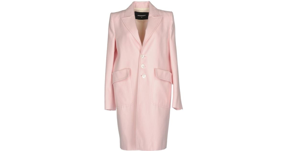 DSquared² Cotton Overcoat in Pink - Lyst
