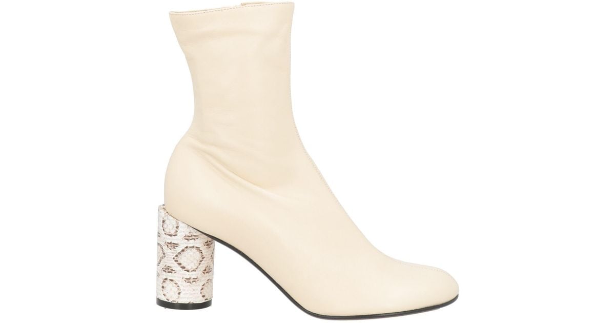 Lanvin Ankle Boots Goat Skin in Natural | Lyst UK