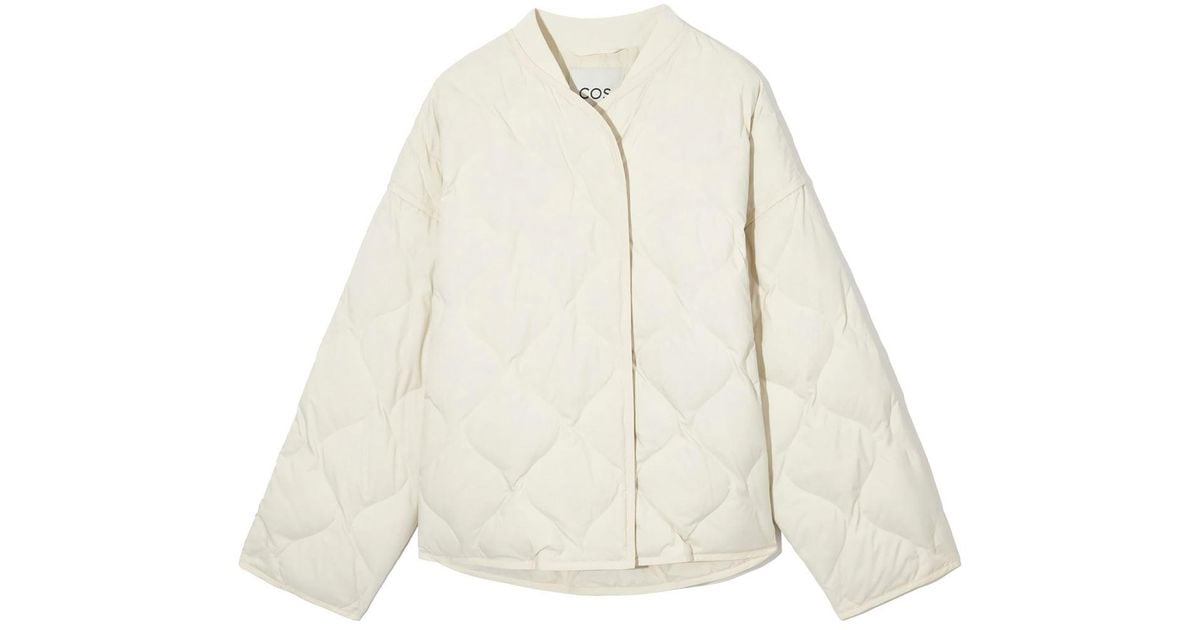COS Oversized Quilted Jacket in White | Lyst