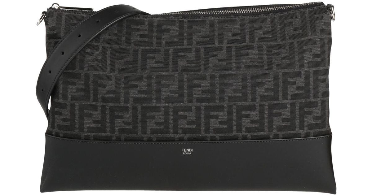 Fendi Cross-Body Bag Textile Fibers, Calfskin in Black for Men | Lyst
