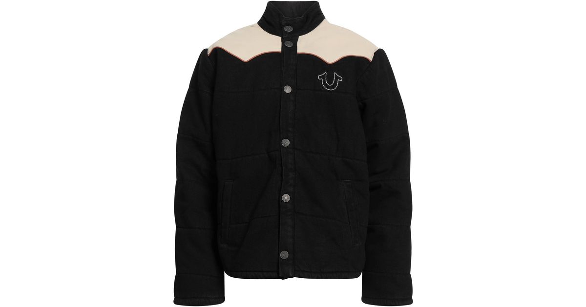 TRUE RELIGION Western Denim Puffer Jacket in Black for Men | Lyst