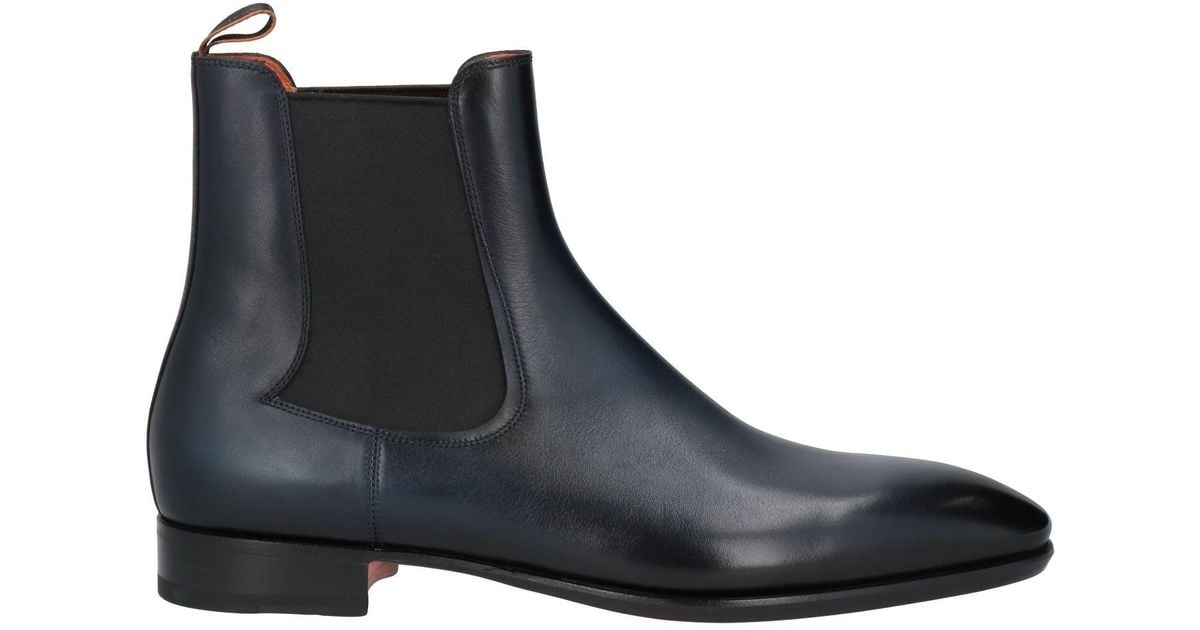 Santoni Midnight Ankle Boots Leather in Black for Men | Lyst