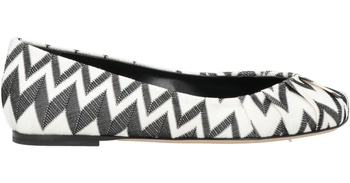Missoni Ballet Flats Textile Fibers in White | Lyst