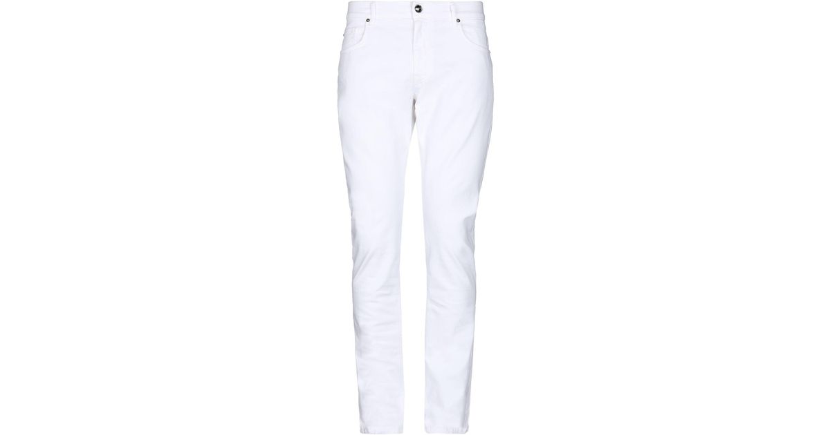 Class Roberto Cavalli Denim Pants in White for Men - Lyst