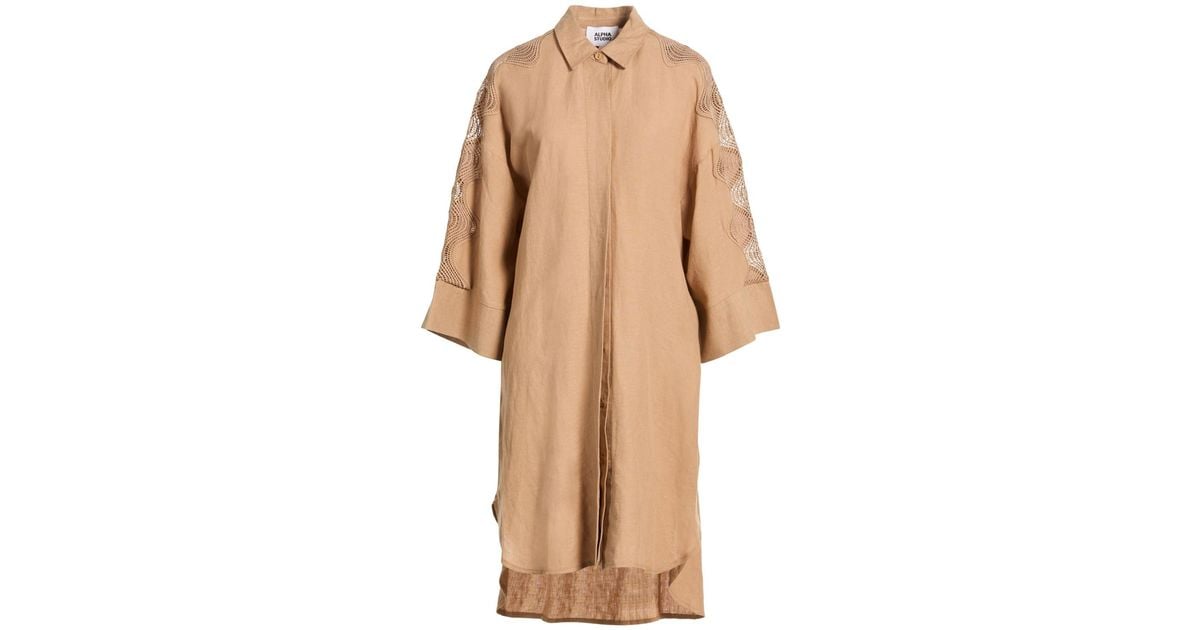 Alpha Studio Mini Dresses in Natural | Lyst UK