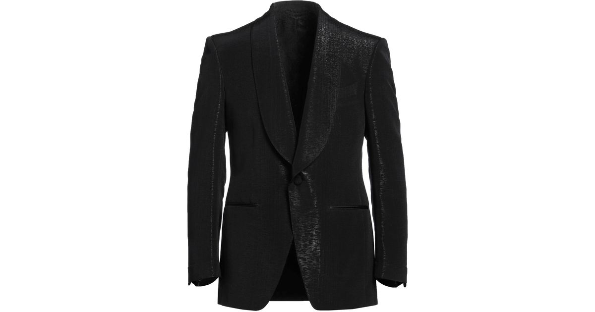Tom Ford Blazer Viscose, Cotton, Metallic Fiber in Black for Men | Lyst