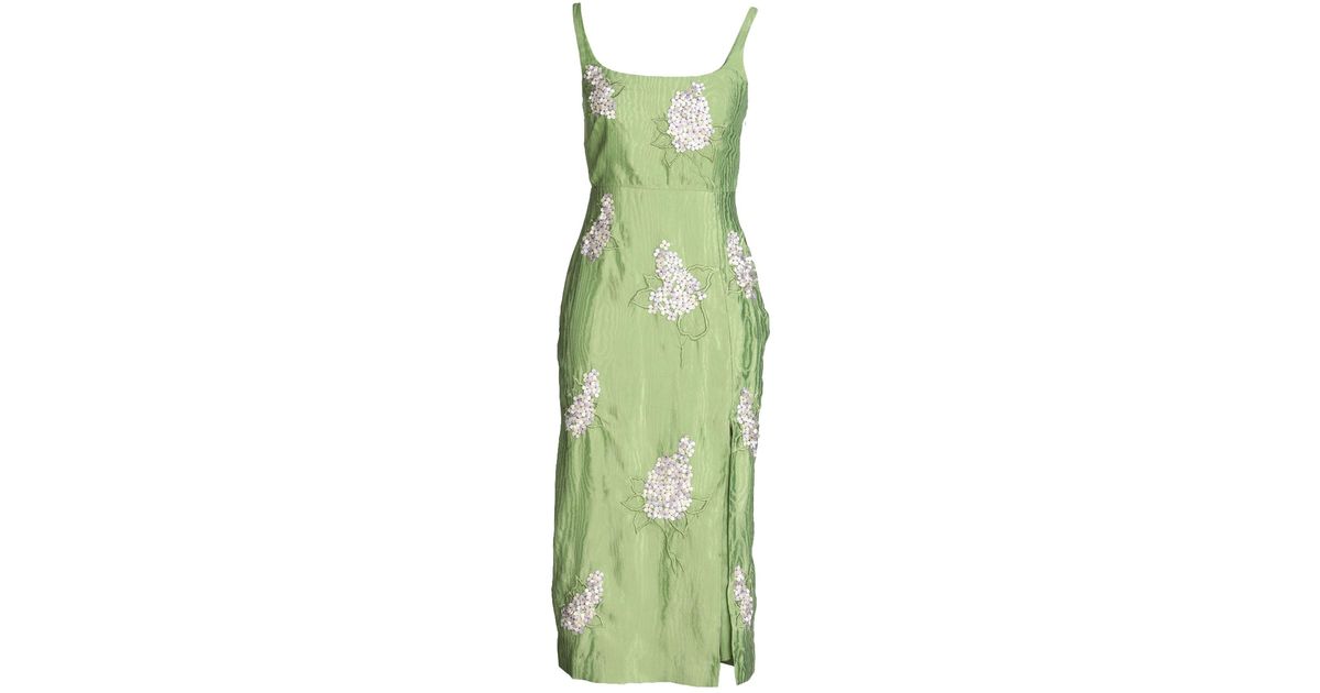 & Other Stories Floral Embroidered Midi Dress in Green | Lyst
