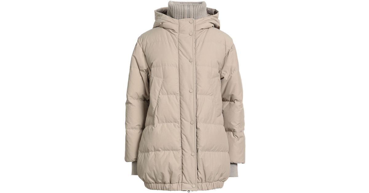 Brunello Cucinelli Puffer Polyamide, Cotton, Leather in Natural | Lyst