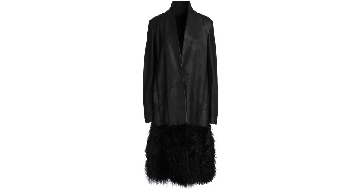 Urban Zen Coat Lambskin in Black | Lyst
