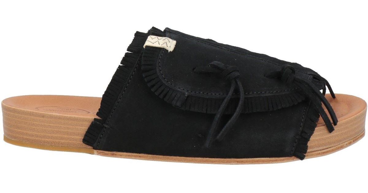 Visvim Sandals Leather in Black for Men | Lyst