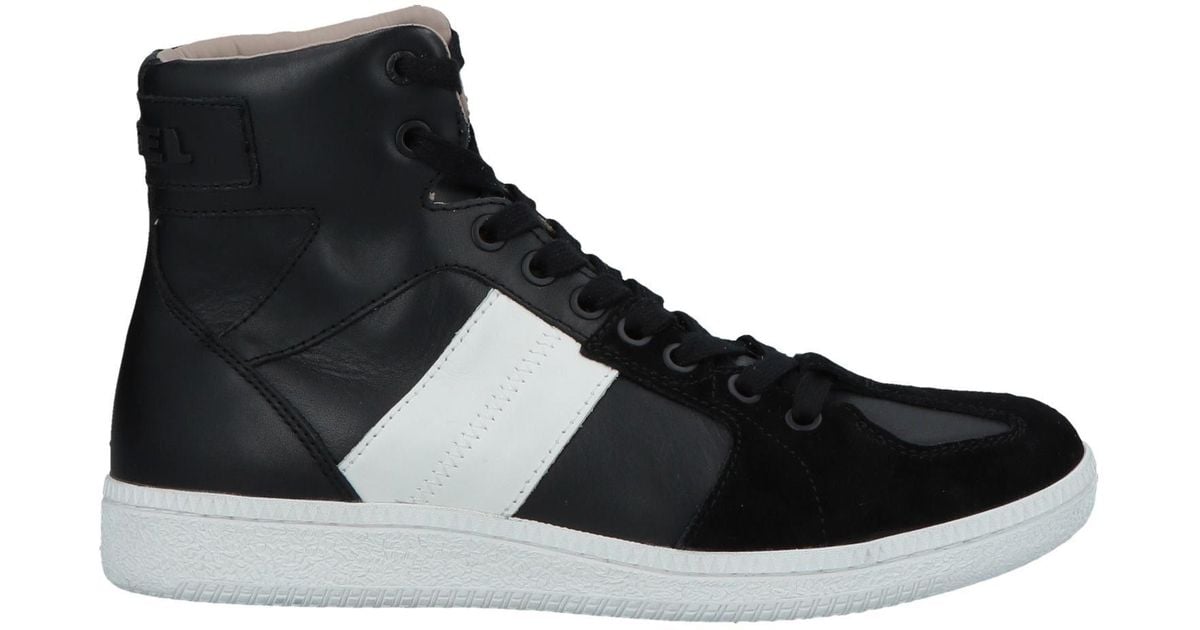 DIESEL Leather High-tops & Sneakers in Black - Lyst