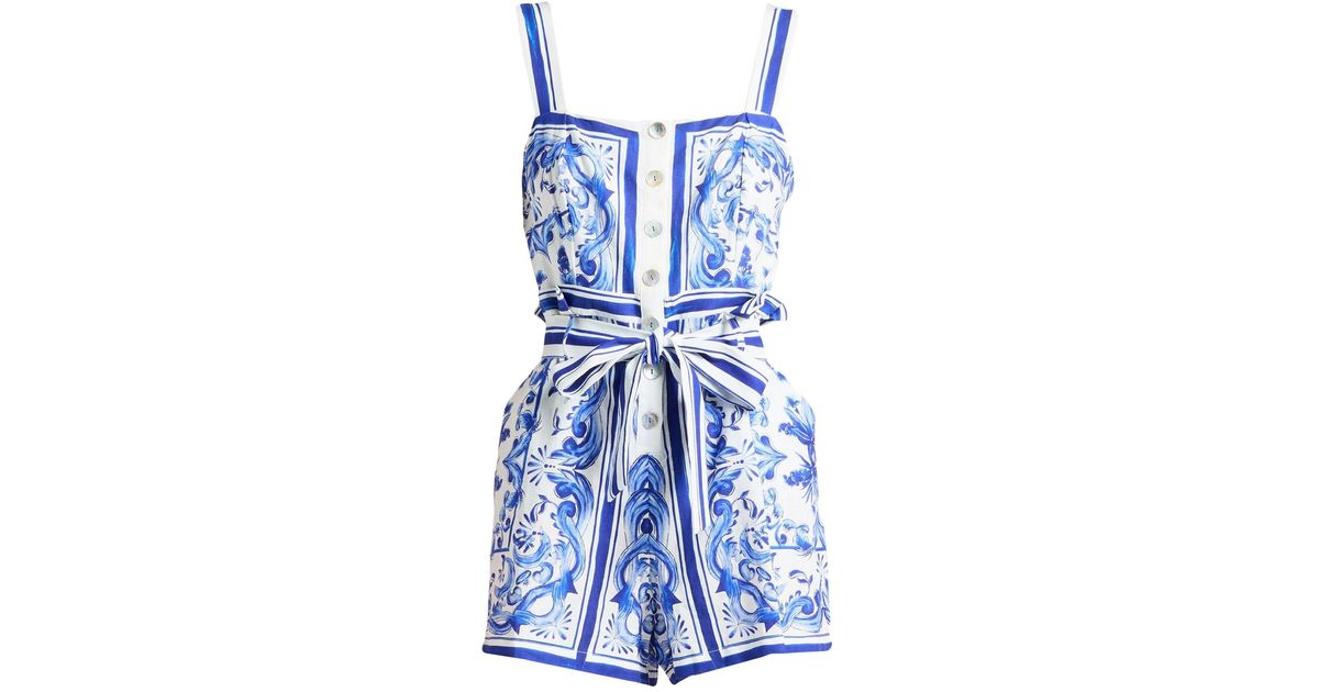 FARM Rio Playsuit in Blue | Lyst UK