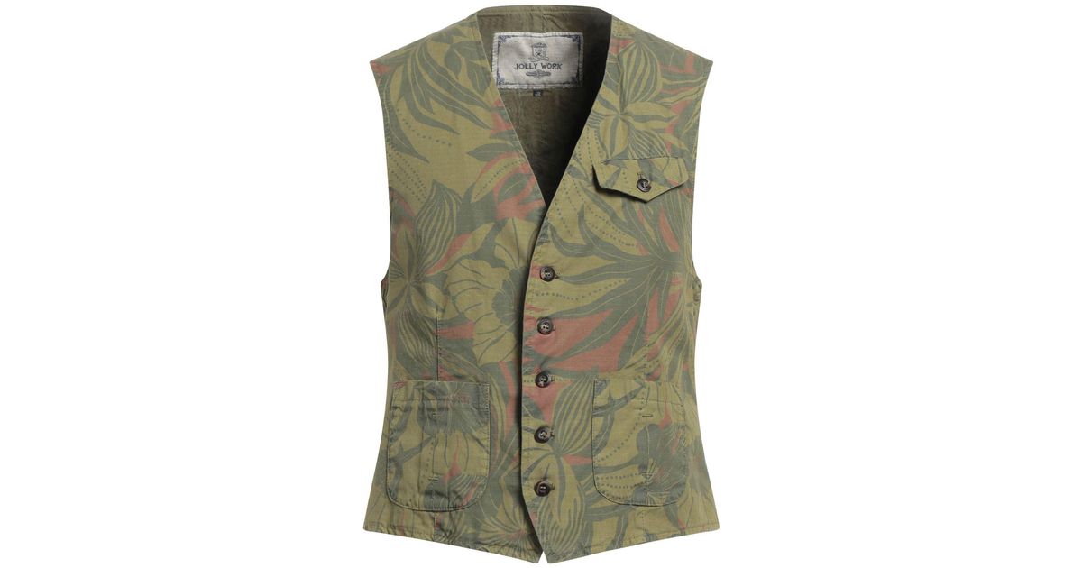 JOLLY WORK Tailored Vest Cotton in Green for Men | Lyst